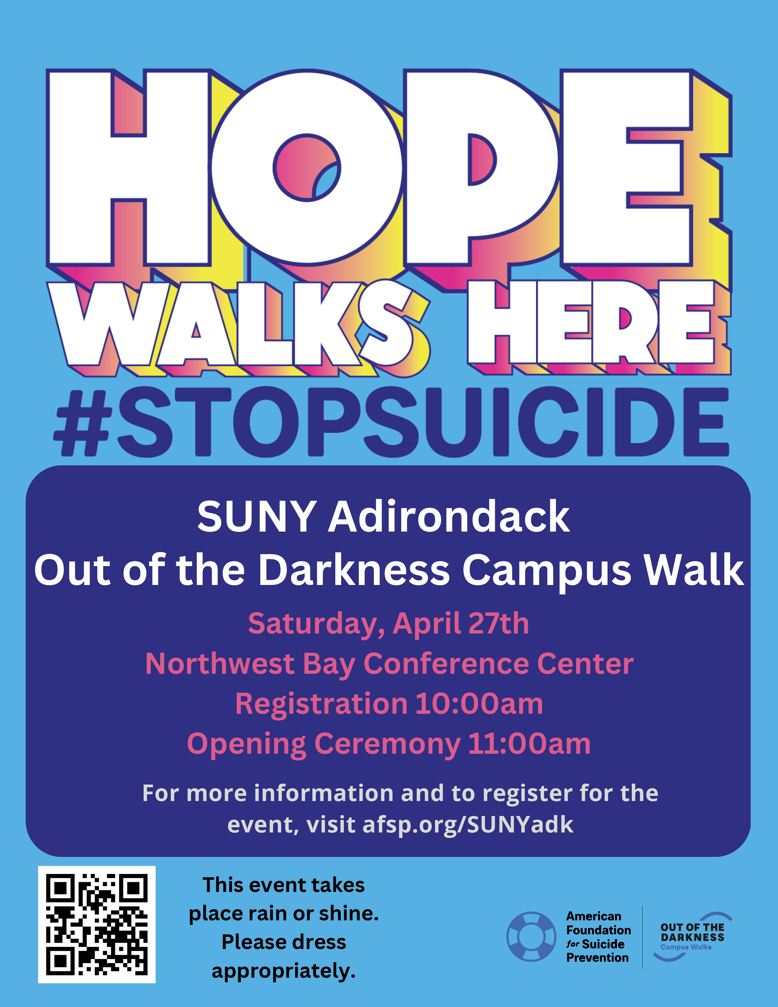 SUNY Adirondack offers Hope Walks Here | SUNY Adirondack